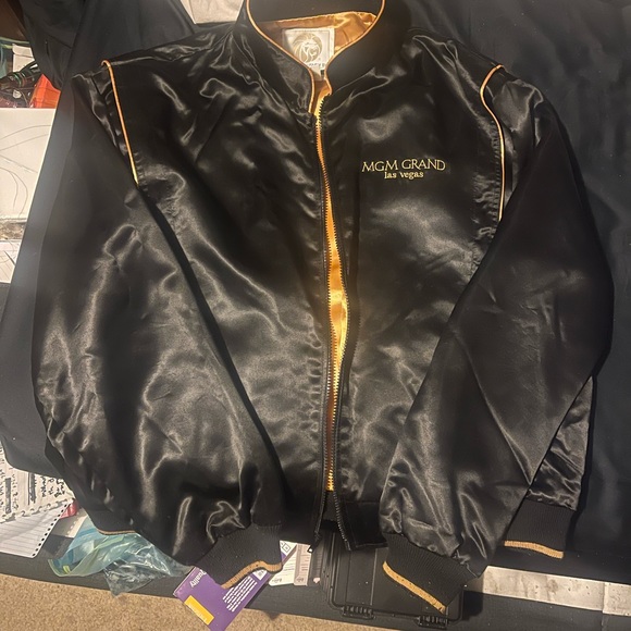 Jackets & Coats | Vintage Mgm Grand Las Vegas Acetate Jacket Black And ...